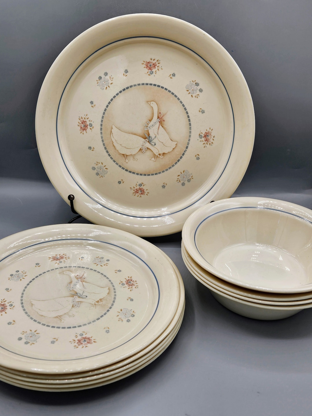 Vintage Corelle Cornerstone Country Promenade Geese Dinnerware Dishes ...
