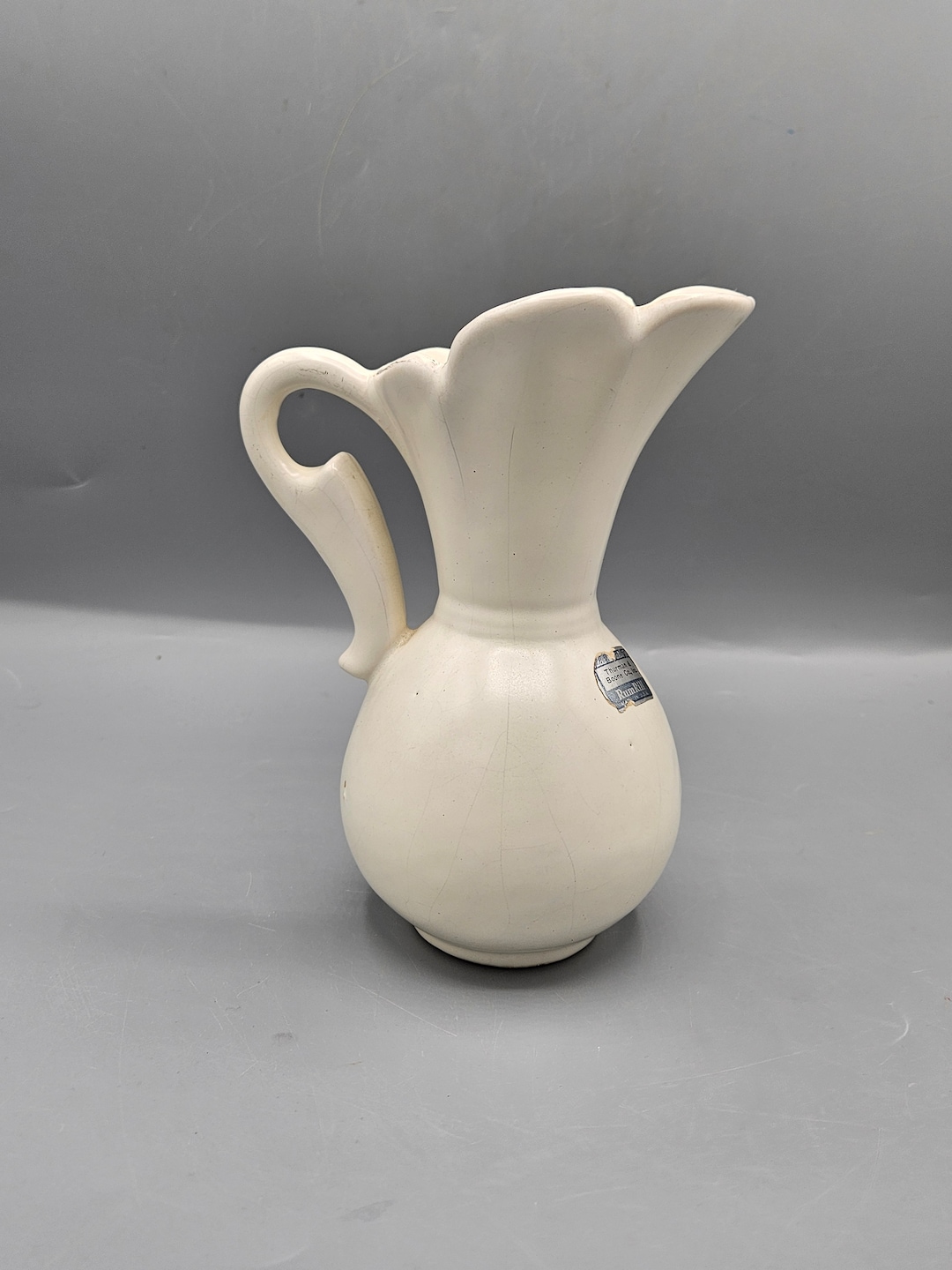 Art Deco Rumrill Red Wing Pottery White Matte Pitcher Vase Made for ...