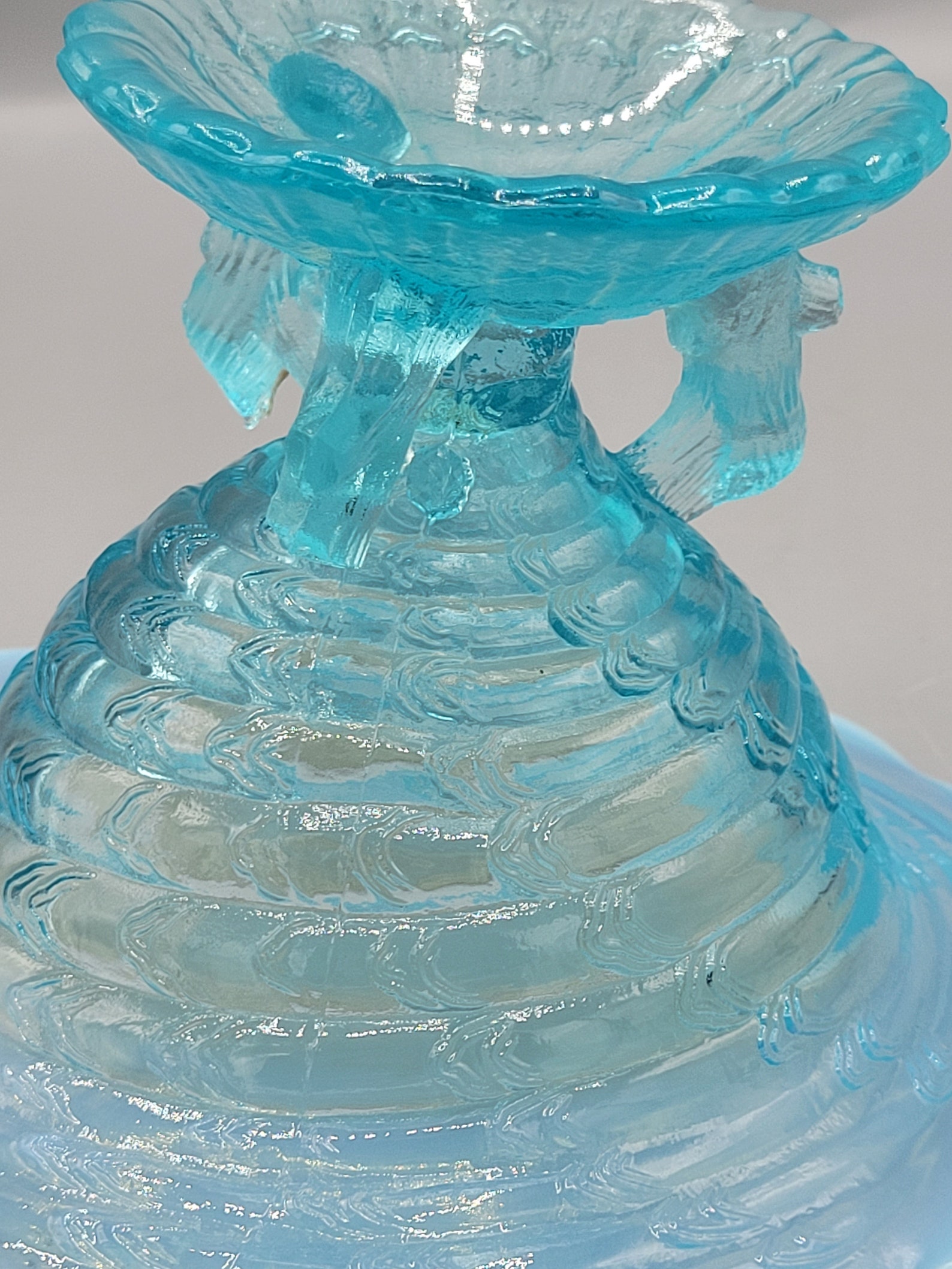 Collectible EAPG Northwood Ocean Shell Opalescent Blue Glass Novelty ...