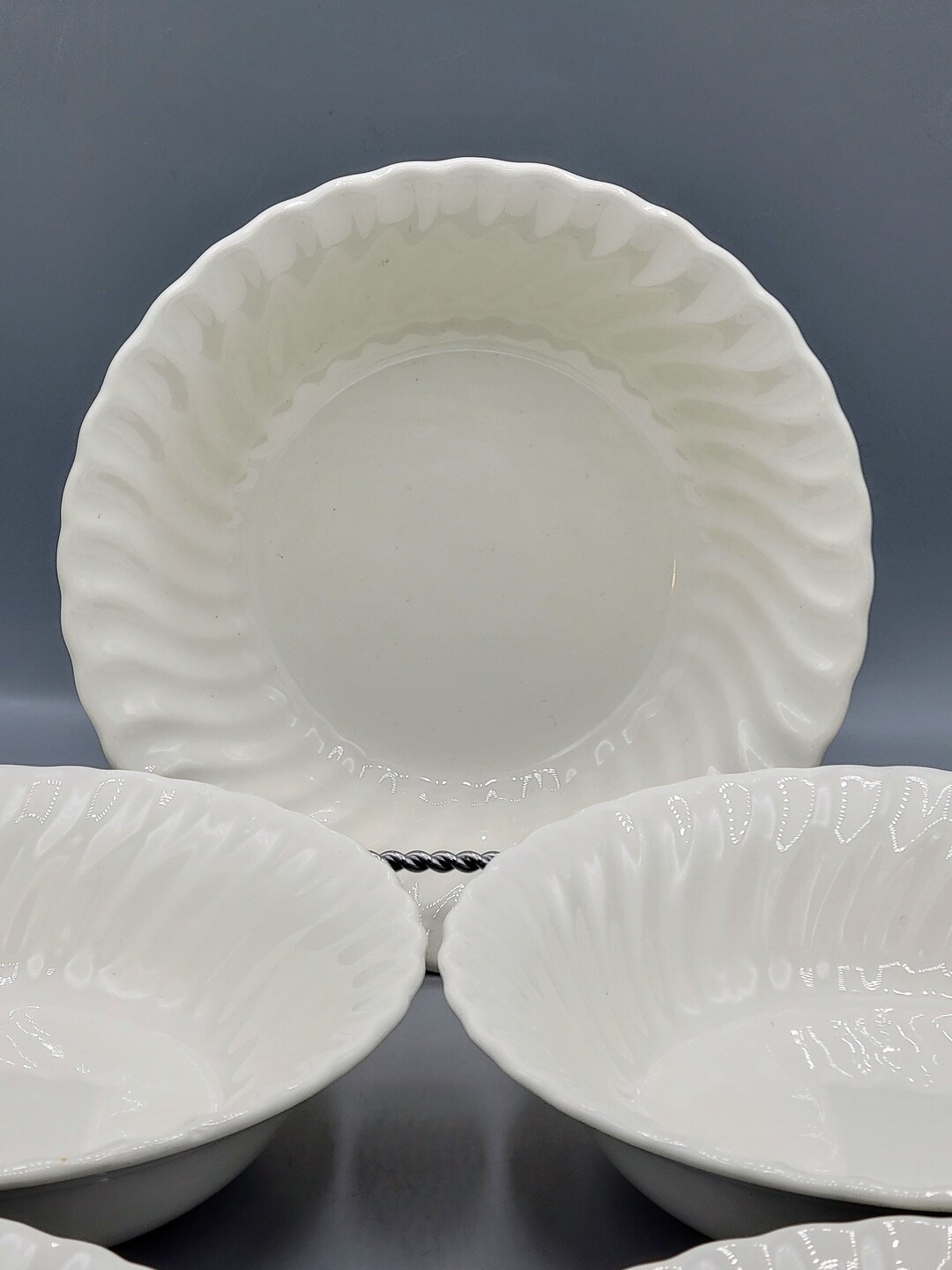 SCIO Pottery, Ohio Mid Century Whiteware Dinnerware Set of 5 White ...