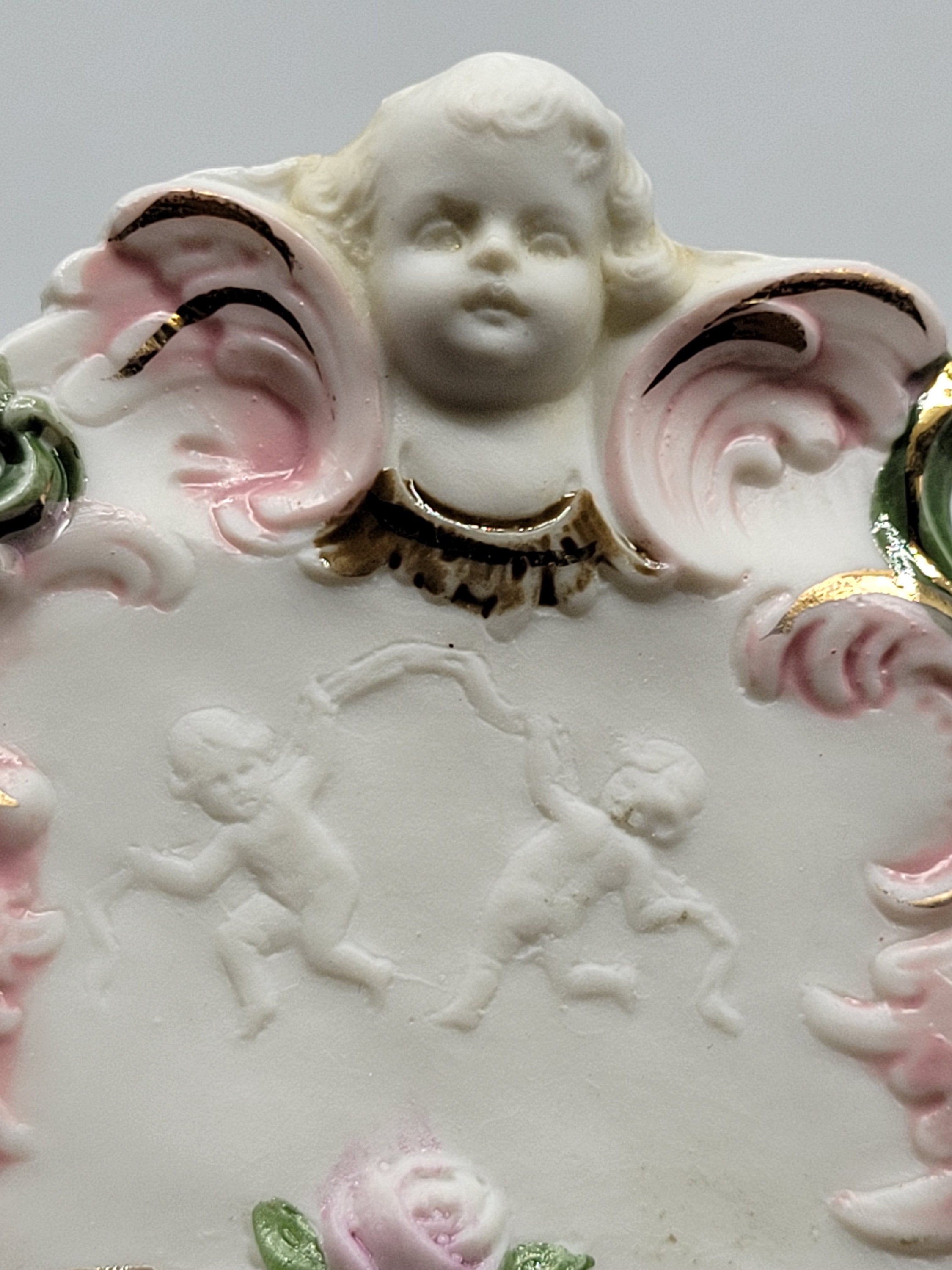 Antique German Bisque Vase ~ Male Suitor Playing Guitar ~ Scheibe ...