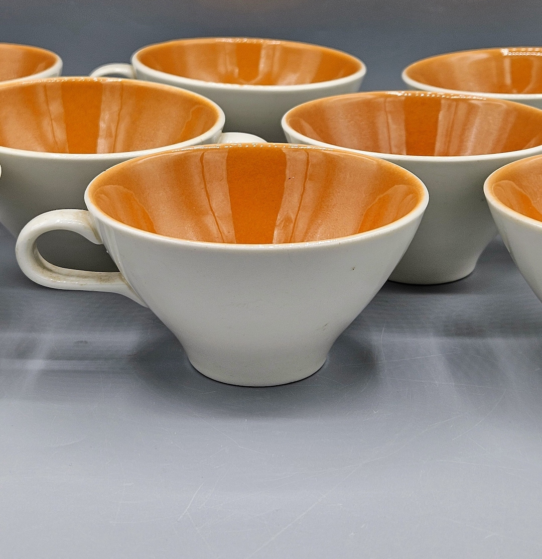 Mid Mod Informal True China Iroquois Sunburst Coffee Mugs Designed by ...