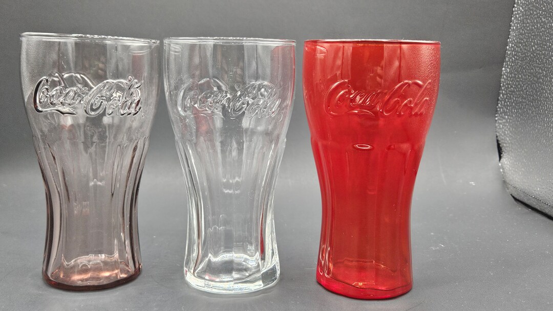 Coca-cola Embossed Collectible Glassware You Choose: Red, Plum, Clear ...
