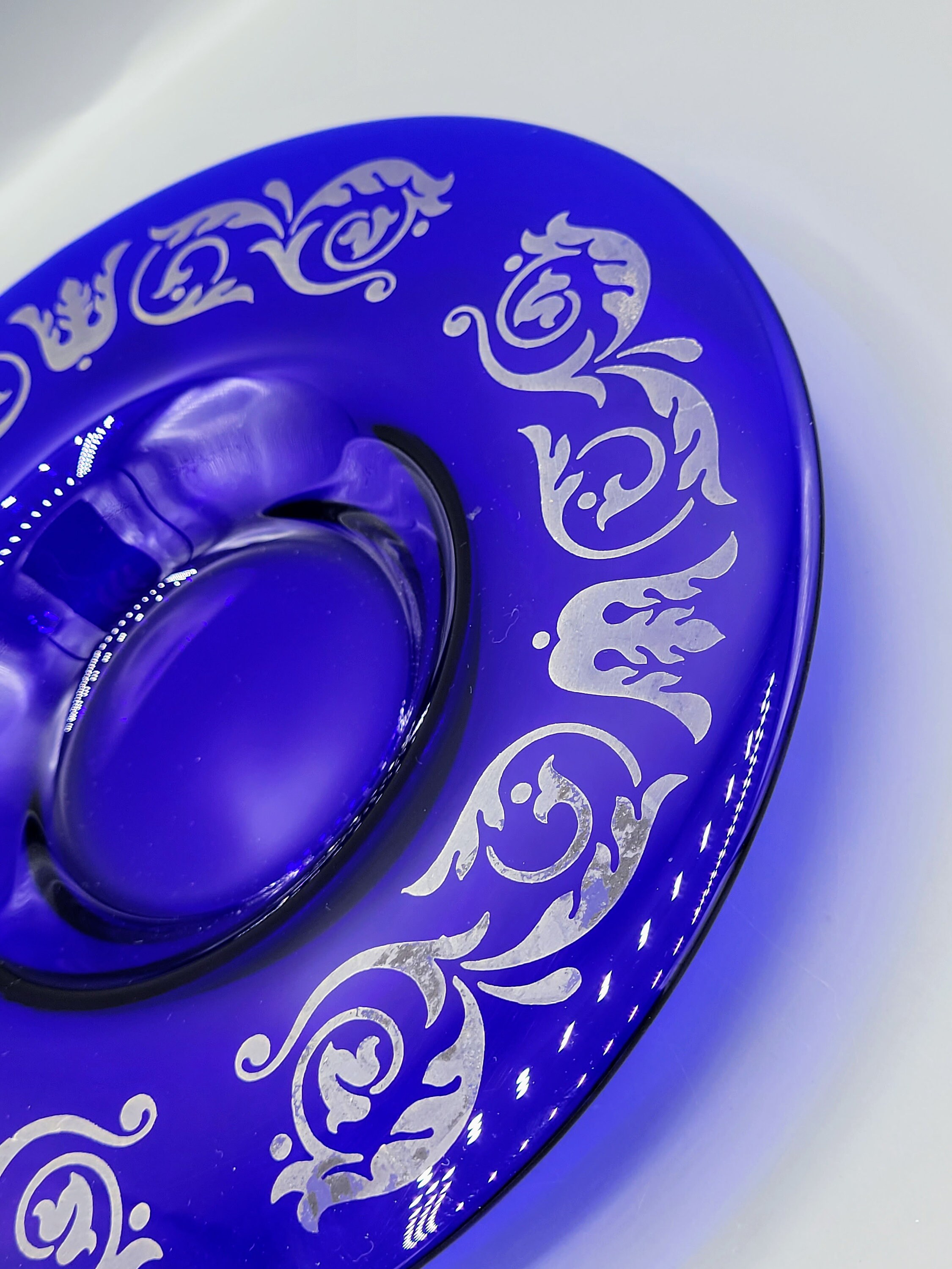 Egizia Argento Italian Modernist Cobalt Blue Glass Bowl With - Etsy