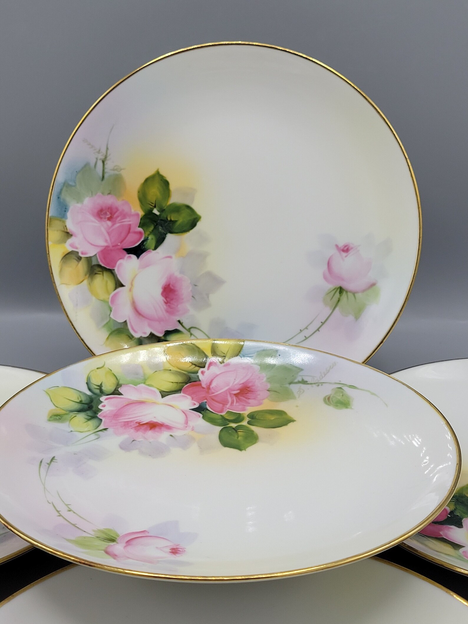 Noritake Nippon Hand Painted Luncheon Plates ~ 1911 Morimura Wreath ...