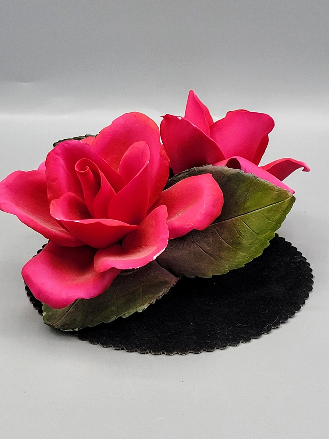 Napoleon Italy Capodimonte Dual Rose Flowers Sculpture ~ Shabby Chic ...