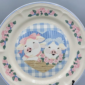 Tienshan Pig Pal Country Farmhouse Kitchen Stoneware Dinnerware Dishes ...