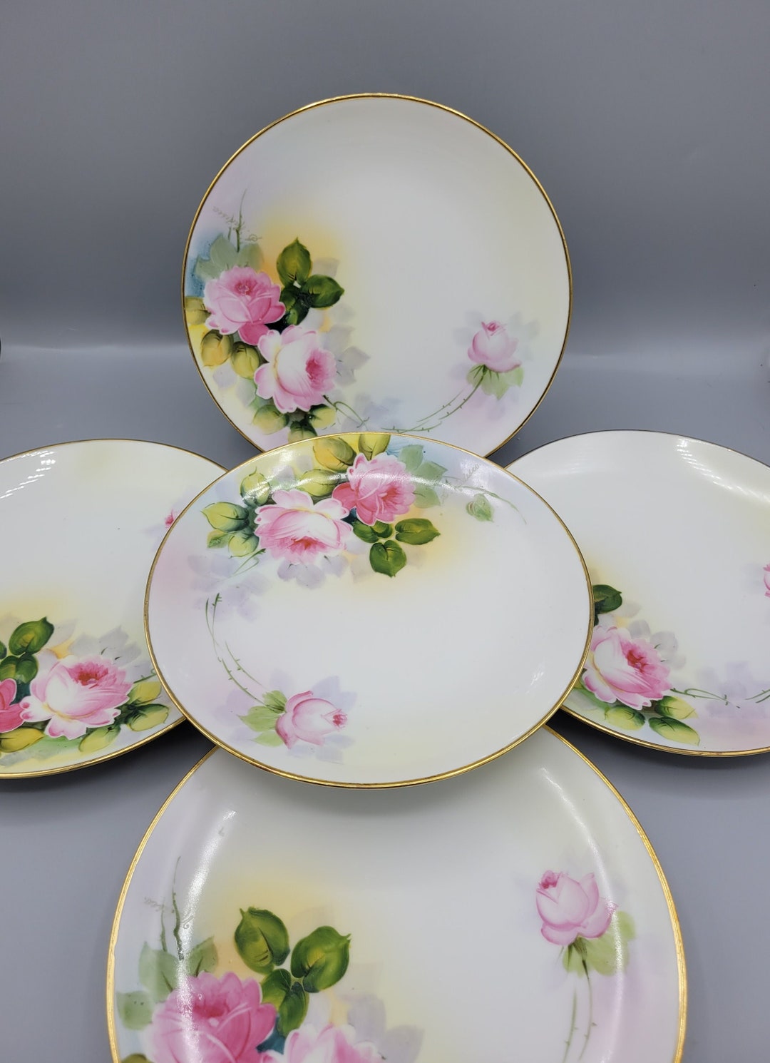 Noritake Nippon Hand Painted Luncheon Plates ~ 1911 Morimura Wreath ...