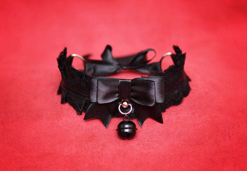 Kitten Choker Bell Ddlg Kitten Play Collar Lace Choker Bdsm Collar Bdsm 3241