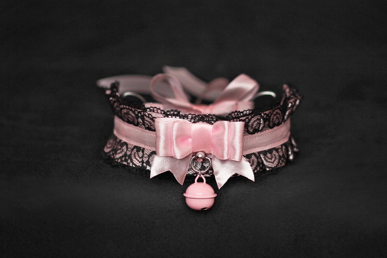 Kitten Choker Bell Ddlg Kitten Play Collar Lace Choker BDSM - Etsy