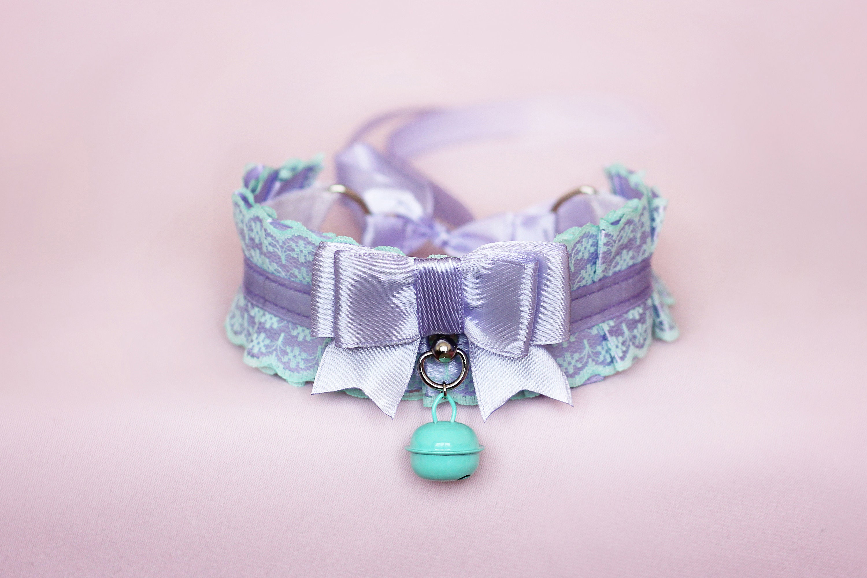 Kitten choker bell ddlg Kitten Play Collar Lace Choker BDSM | Etsy