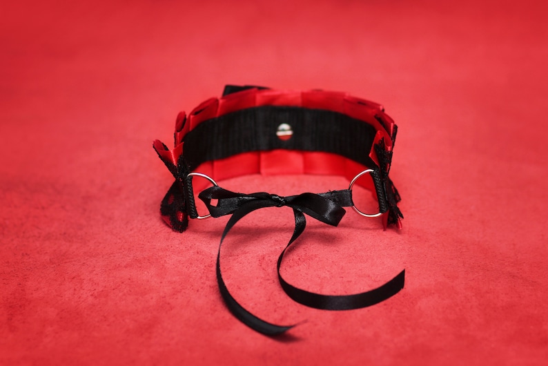 Kitten Choker Bell Ddlg Kitten Play Collar Lace Choker BDSM Collar Bdsm ...
