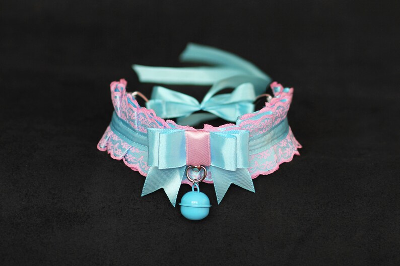 Kitten Choker Bell Ddlg Kitten Play Collar Lace Choker Bdsm Collar Bdsm 9175