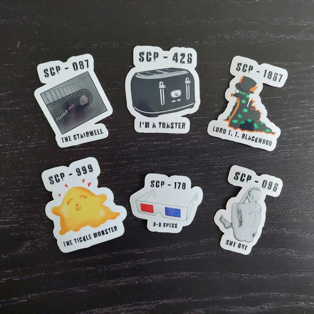 Sticker SCP 087 the Stairwell , 426 I'm a Toaster , 1867 Lord T. T ...