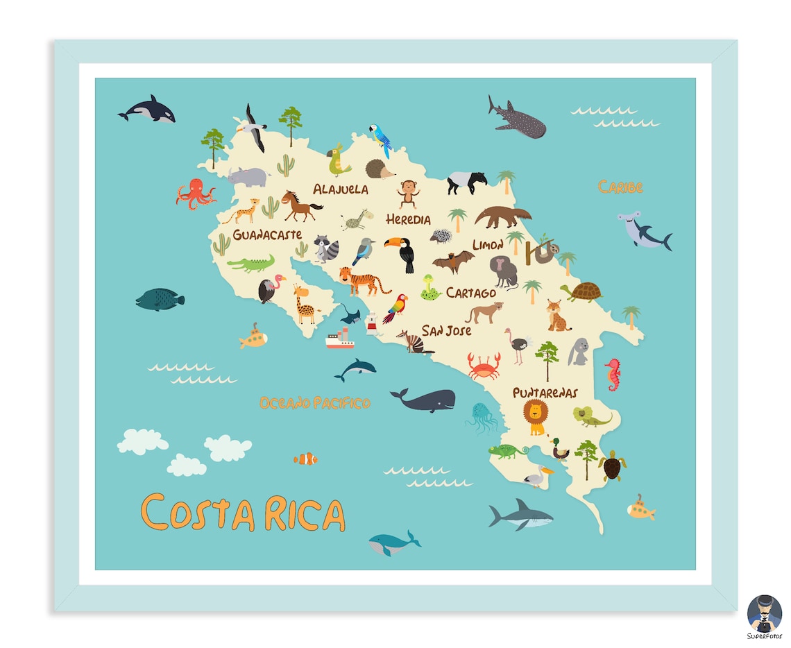 Ilustrated Costa Rica Nursery Map - Etsy