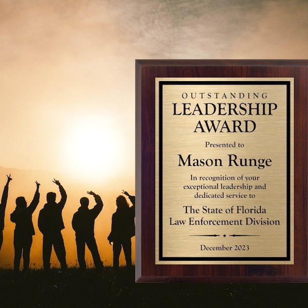 Thank You for Leadership Plaque - Etsy