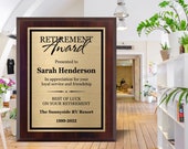 8x10 Personalized Retirement Plaque Customized Award for - Etsy
