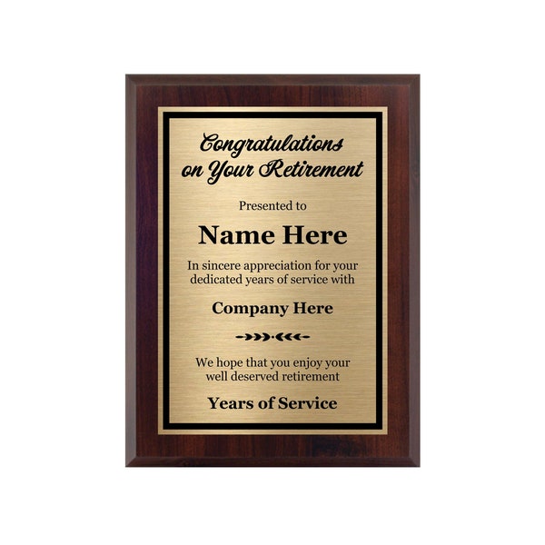 Retirement Plaque - Etsy