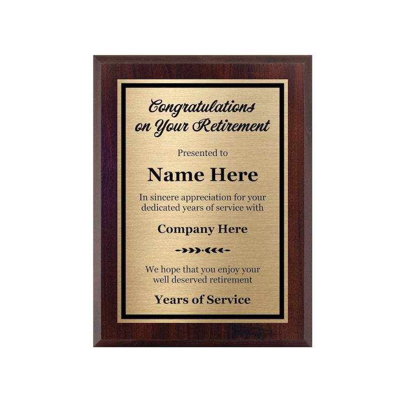 Retirement Plaque - Etsy