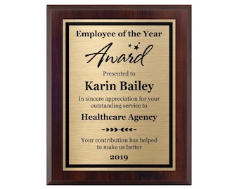 Years of Service Award 8x10 Plaque for Custom Employee | Etsy