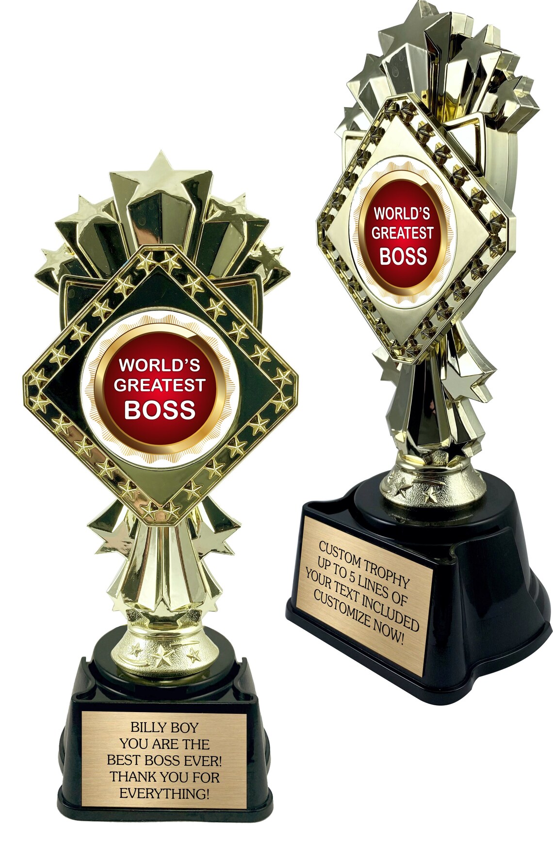 Worlds Greatest Boss Trophy Best Boss Award 9 Inches Tall - Etsy