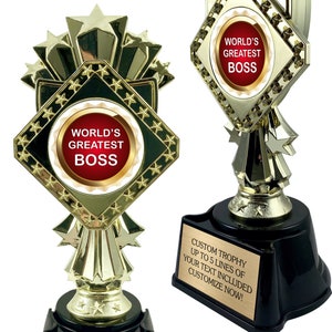 World’s Greatest Boss Trophy - Best Boss Award - 9 Inches Tall - Etsy