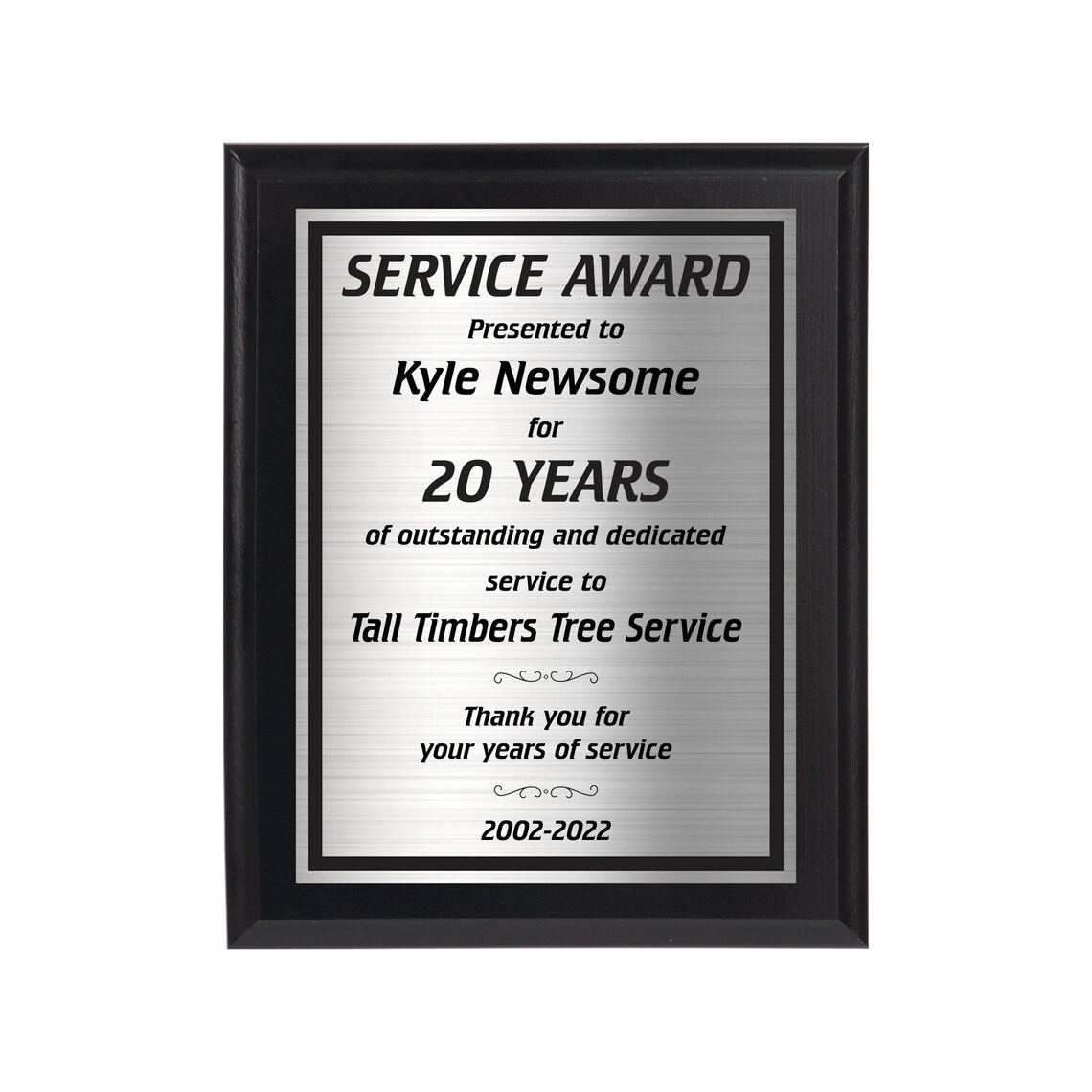 Years of Service Award 8x10 Plaque for Custom Employee | Etsy