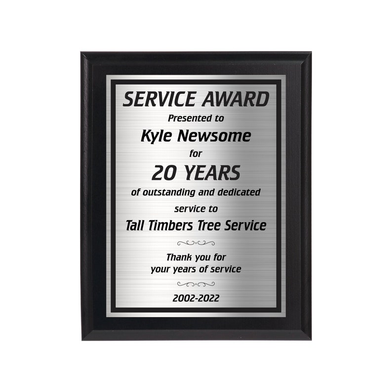 Years of Service Award 8x10 Plaque for Custom Employee | Etsy