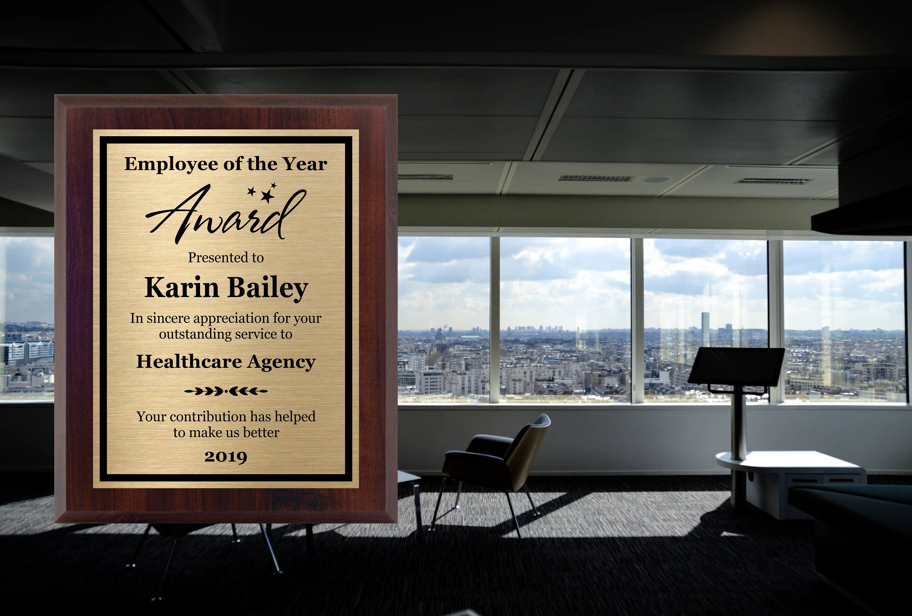 8x10 Employee of the Year Award Plaque - Etsy