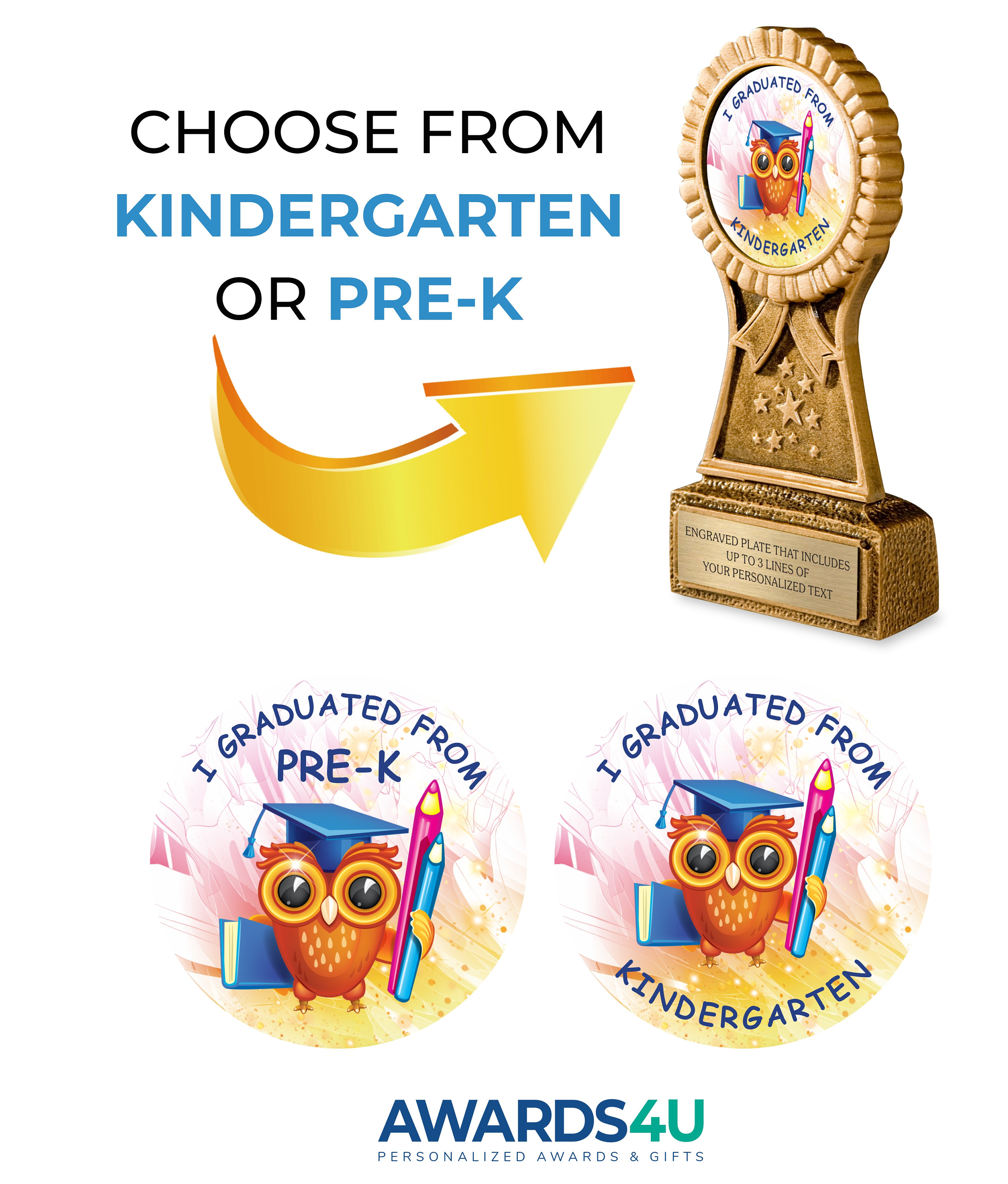 Kindergarten Graduation Trophy – Award for Graduating Pre-k ...