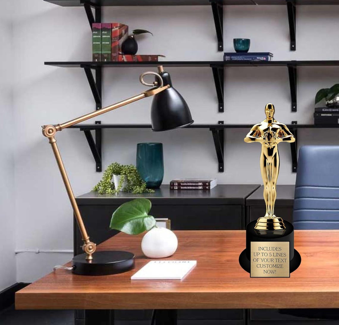 Custom Trophy 10.5 Inches Tall - Personalized Golden Statue Award With ...