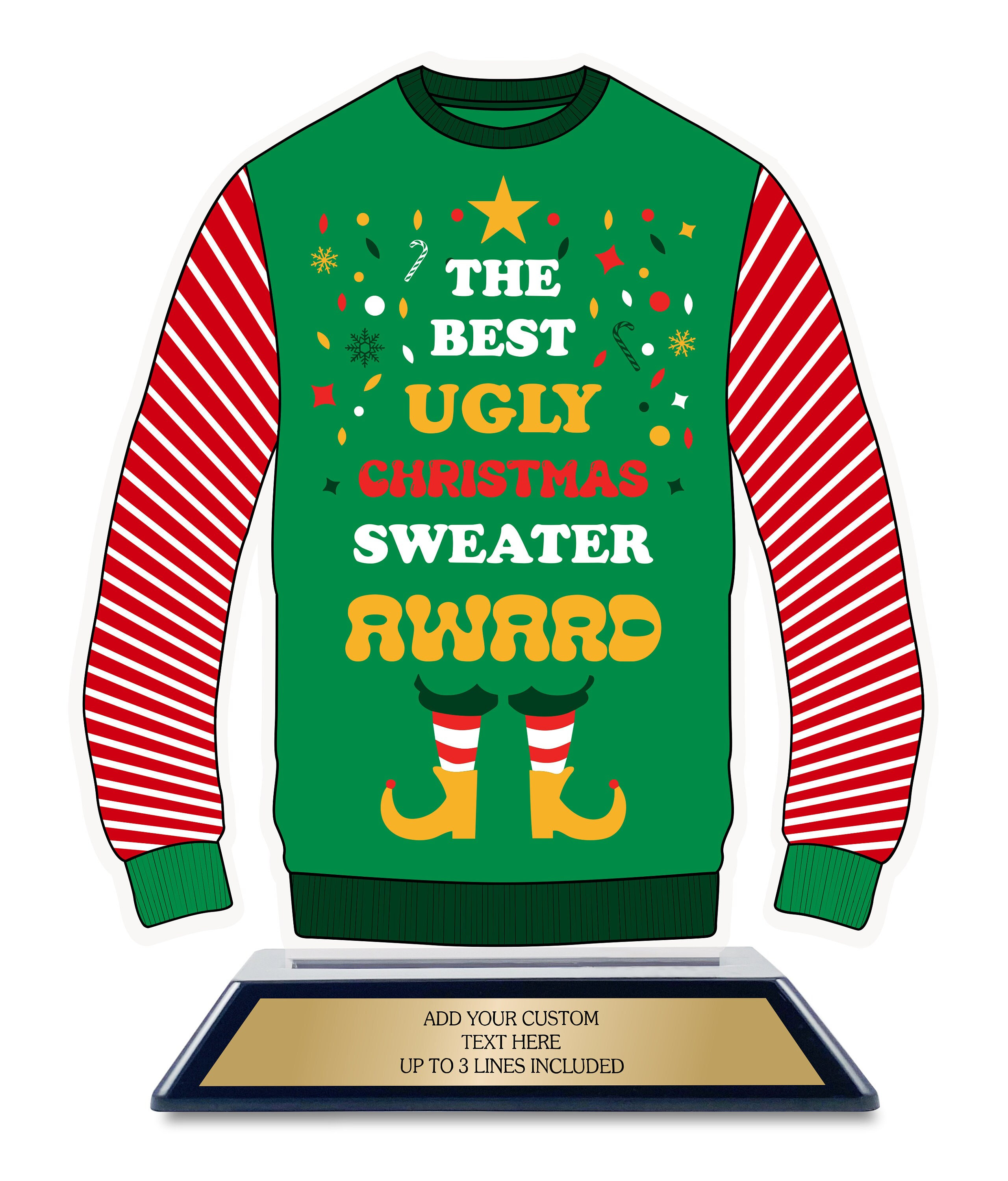 Ugly Sweater Trophy 2024 - Engraved Christmas Award 7.25” - Ugliest ...