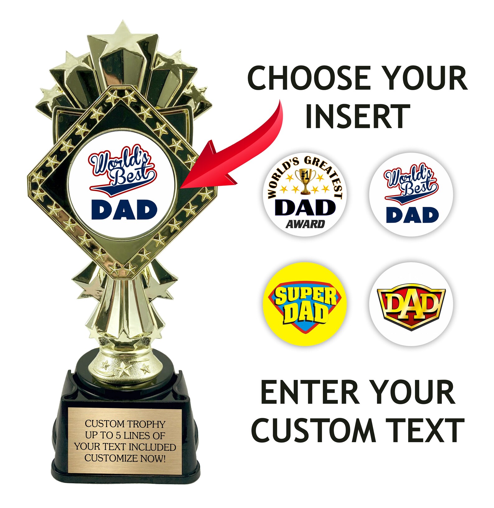 Best Dad Trophy Award for Worlds Greatest Father 9 Inches - Etsy