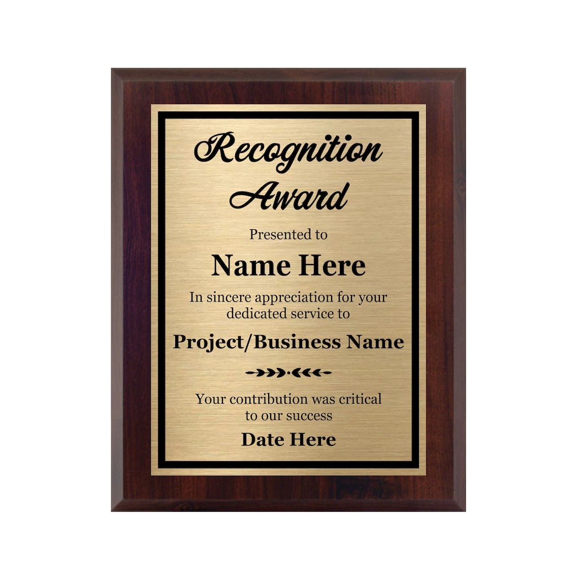8x10 Recognition Plaque Award Customize Now - Etsy