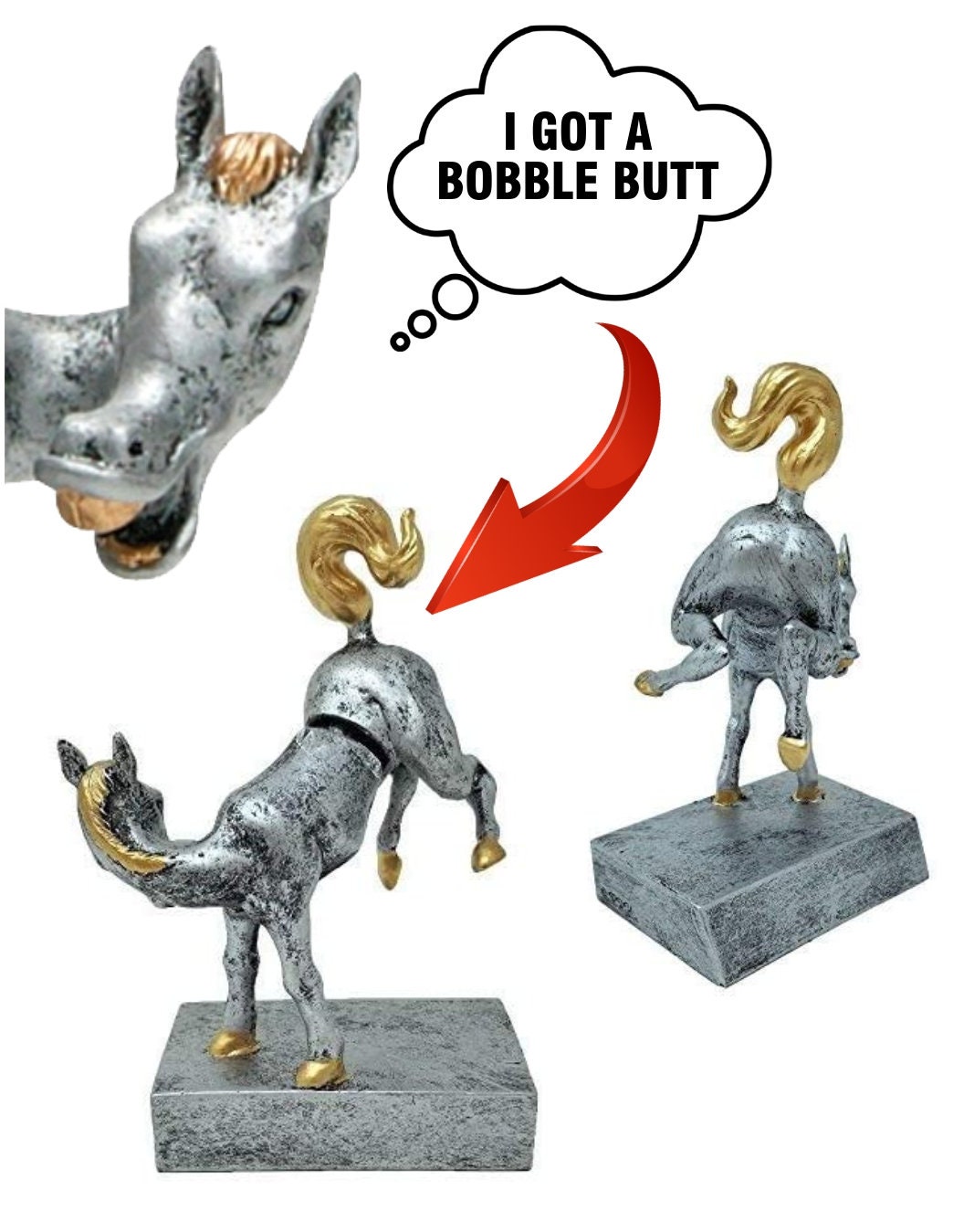 Funny Loser Trophy - Bobble Horse Butt Last Place Jackass Award ...