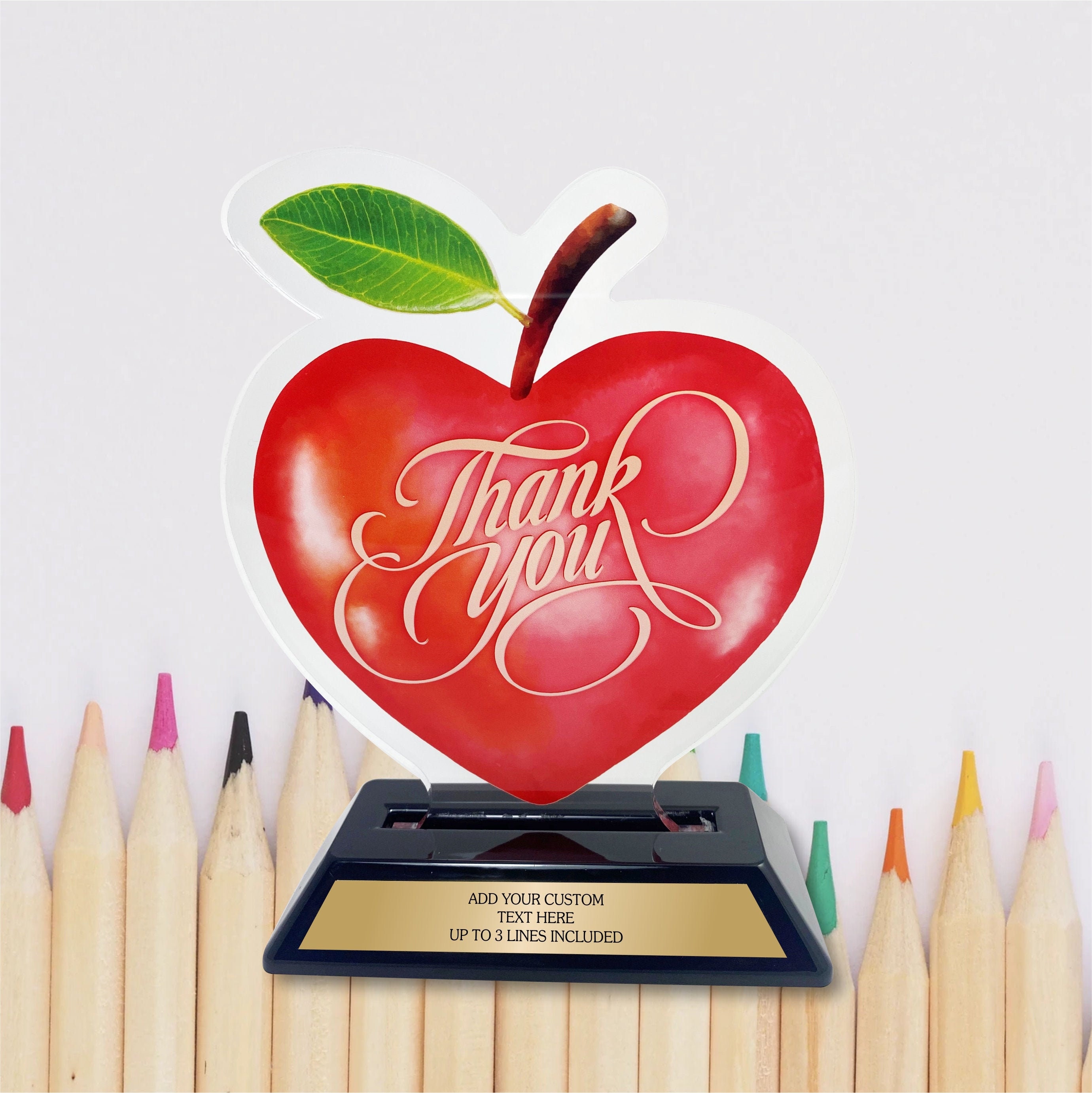 Trophy for Teacher Appreciation - Personalized Award - Acrylic Apple ...