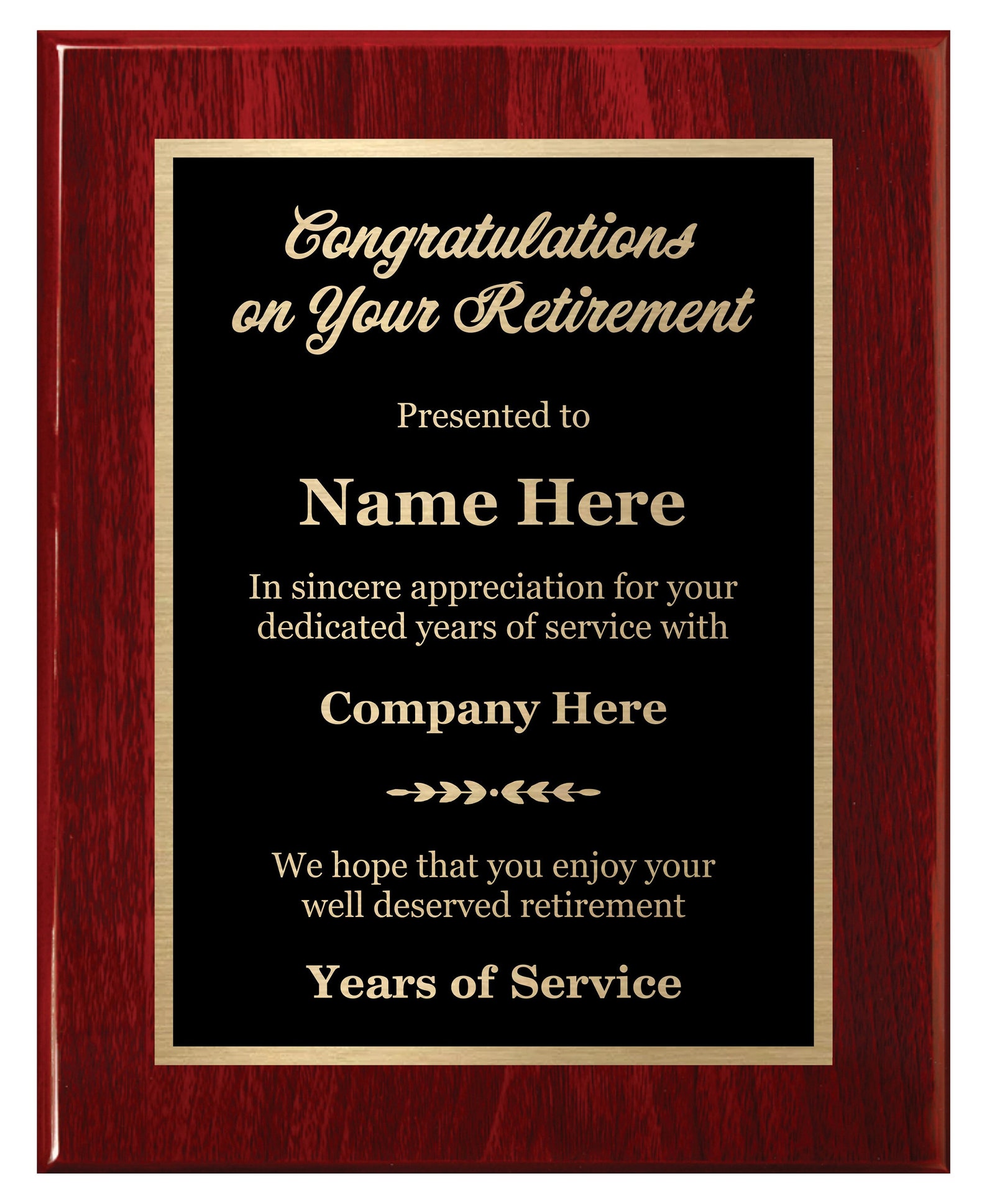 Personalized Retirement Plaque - Custom Award Gift for Retiree - Choose ...