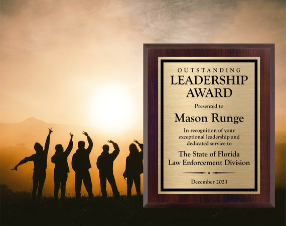 Leadership Award Plaque for Boss or Leader Personalized to - Etsy