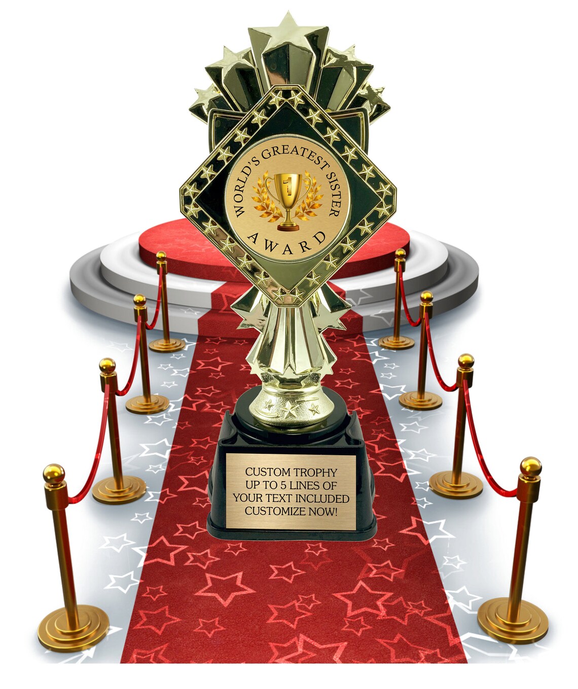 Best Sister Award - Trophy for World’s Greatest Sister - 9 Inches Tall ...