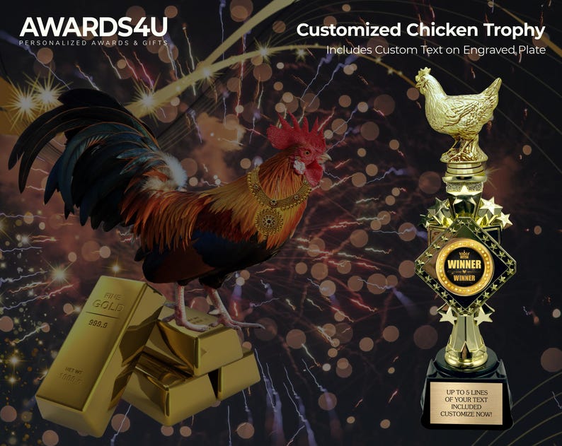 Winner Winner Chicken Dinner Trophy – 12" Personalized Award - Etsy
