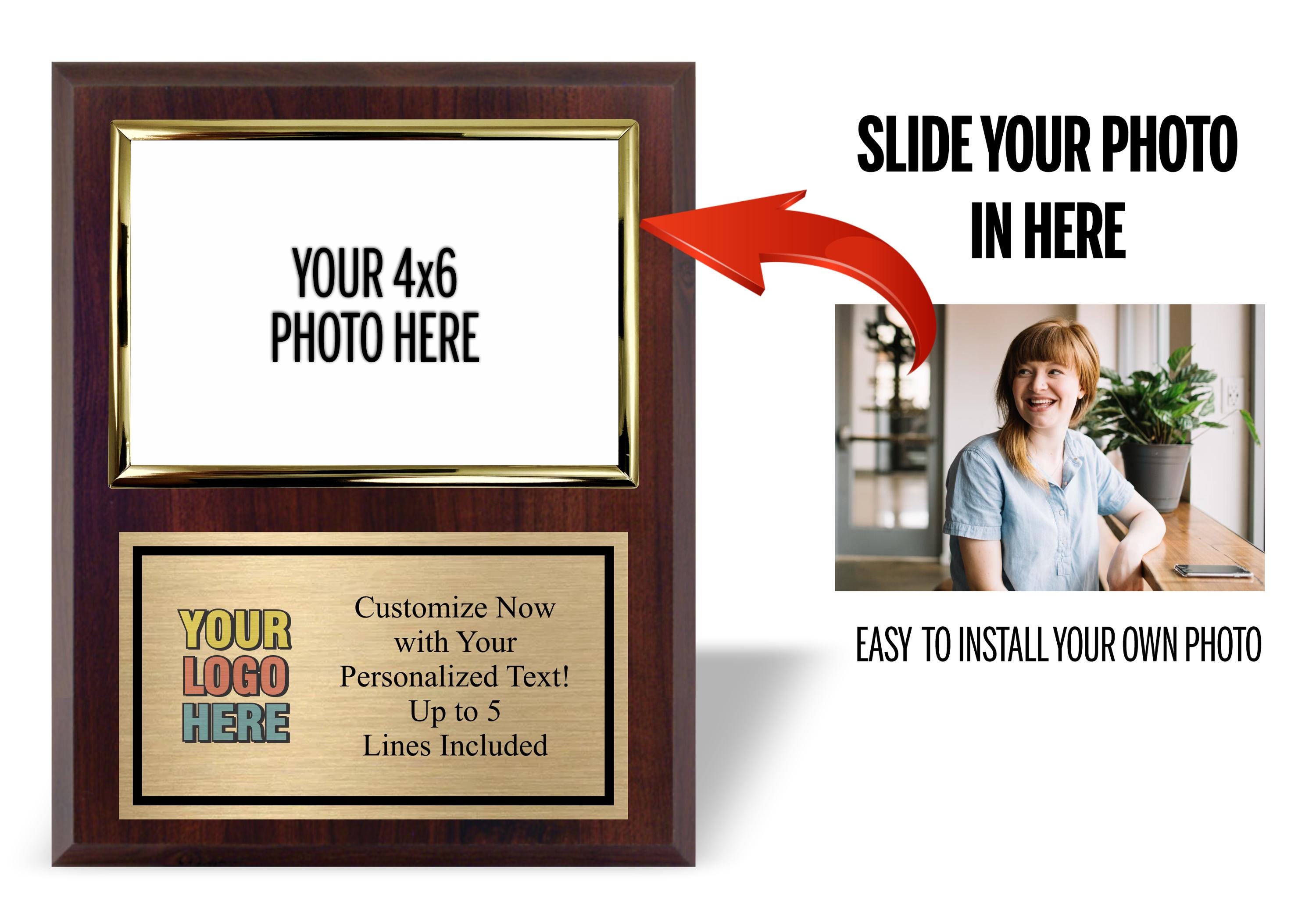 Personalized 8x10 Photo Plaque - Gold Frame, Custom Logo - Etsy