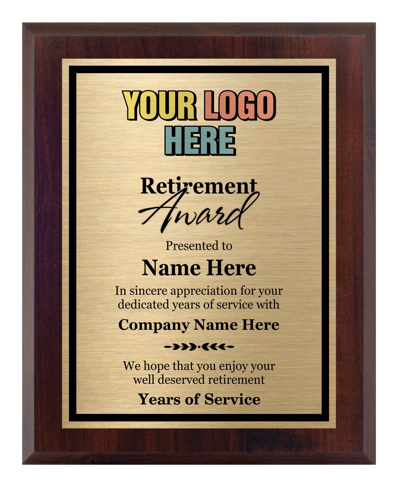 Personalized Plaque With Your Logo Choose Stock Design or - Etsy