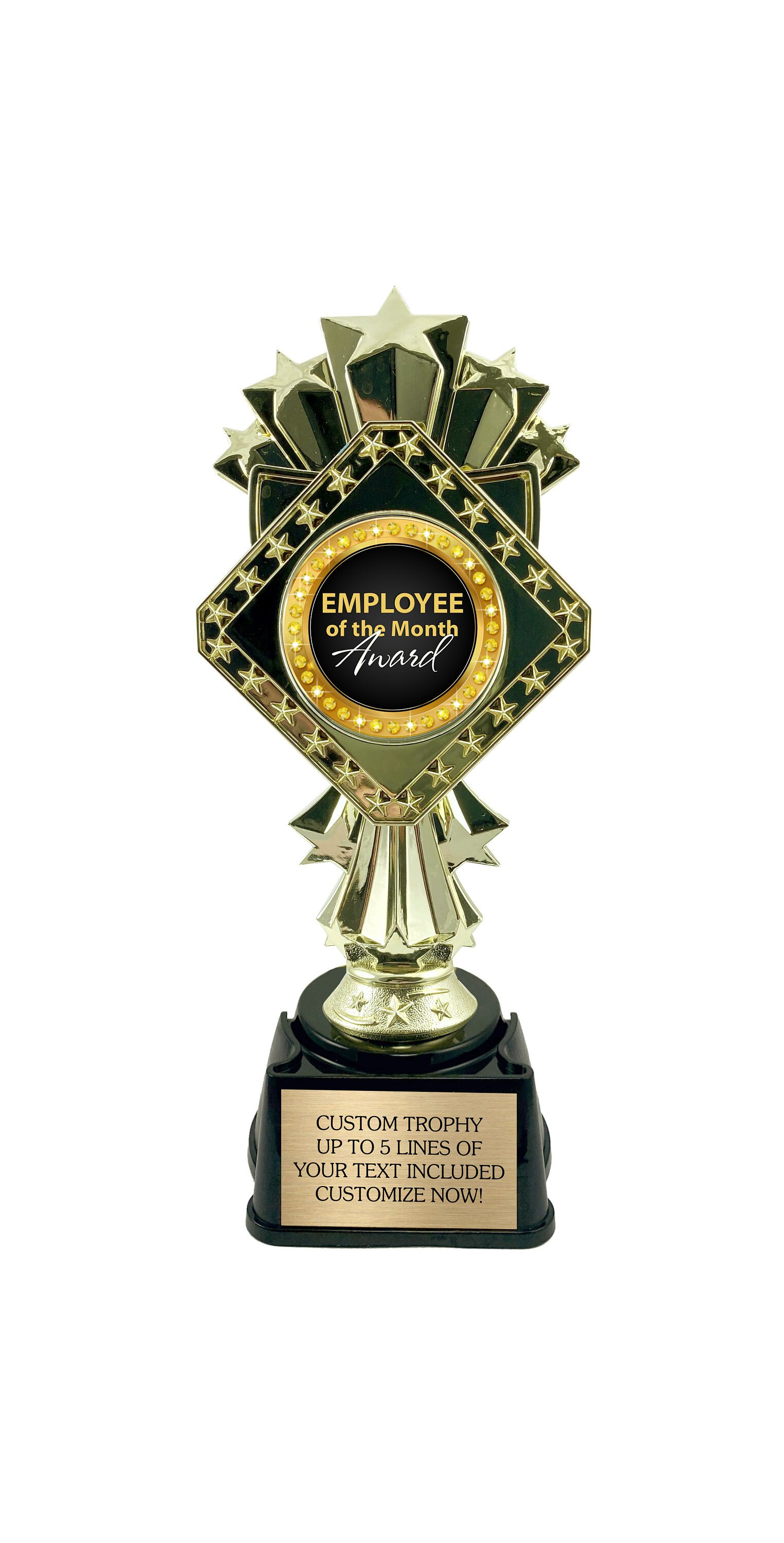 Employee of the Month Trophy With Engraved Plate - Personalized Award ...