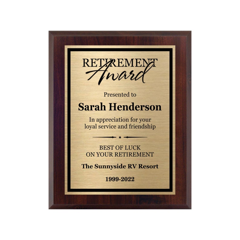 8x10 Personalized Retirement Plaque Customized Award for - Etsy