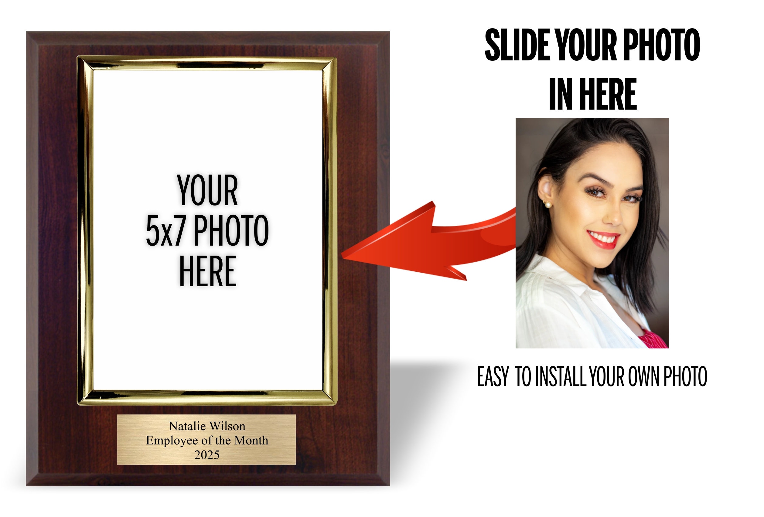 8x10 Photo Plaque Personalized With 5x7 Vertical Picture - Etsy