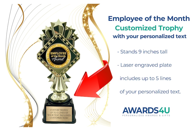 Employee of the Month Trophy With Engraved Plate - Etsy