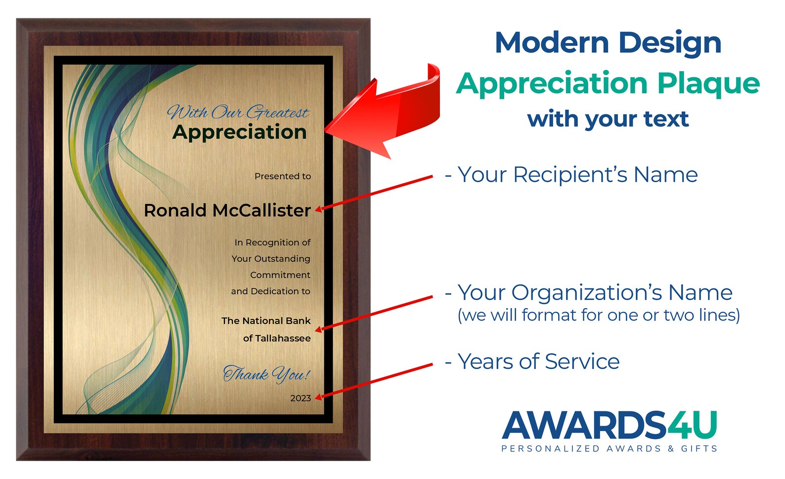 Employee Appreciation Plaque Personalized Gift Recognition - Etsy