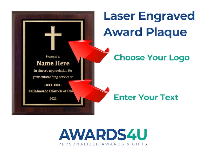 Personalized Church Award - Engraved Custom Religious Plaque - Etsy