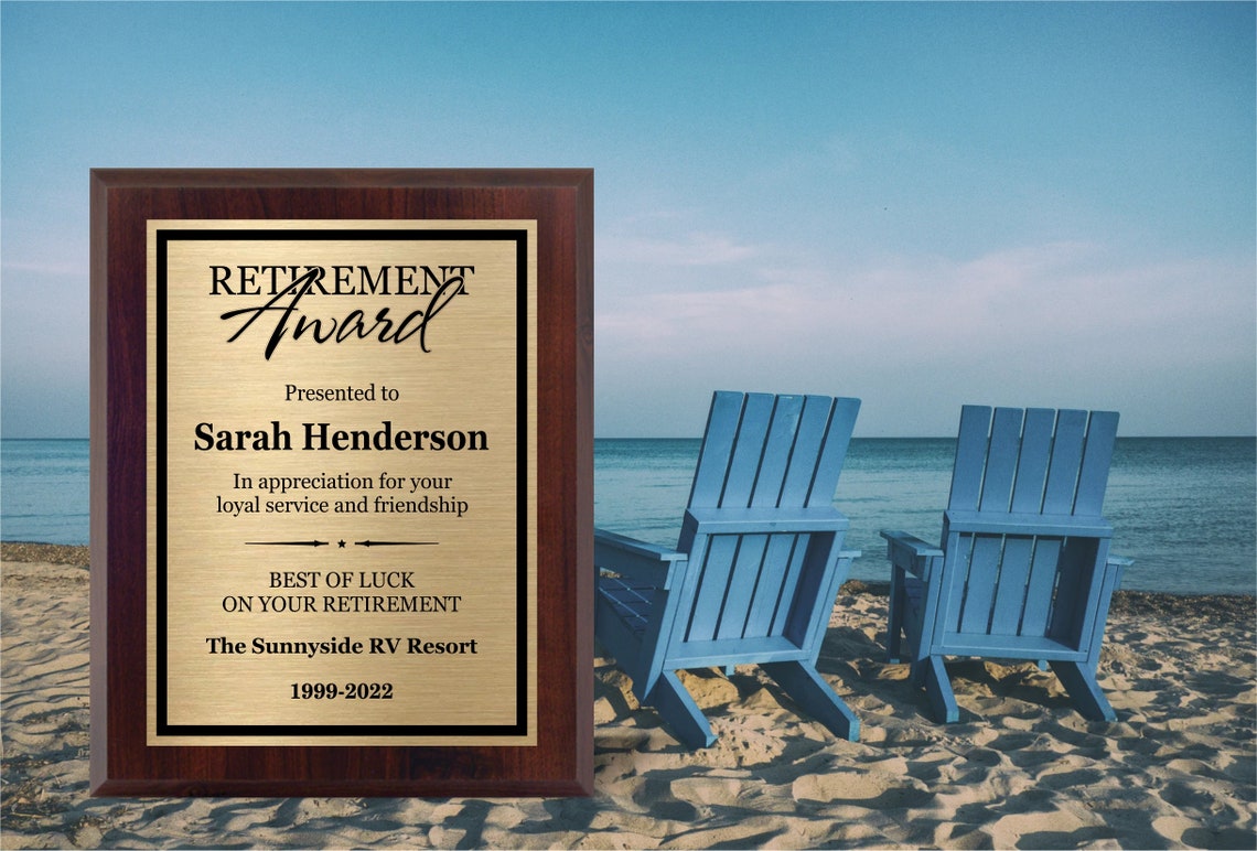 8x10 Personalized Retirement Plaque Customized Award for | Etsy