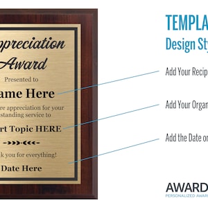 Appreciation Award Plaque for Employee Recognition - Etsy